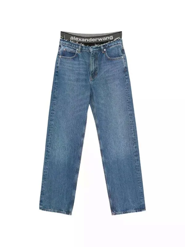 Alexander Wang Logo Waistband Jeans - Blue