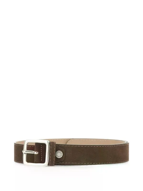 GIANNI CHIARINI Suede Contrast-stitch Belt - Brown