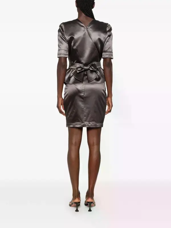 Thierry Mugler Peplum Hem Square Neck Jacket And Skirt Set