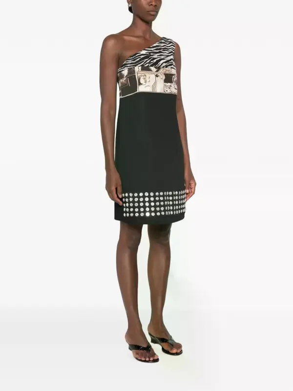 Prada Crystal-embellished One-shoulder Mini Dress