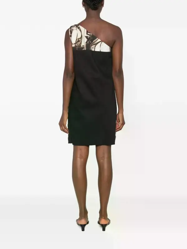 Prada Crystal-embellished One-shoulder Mini Dress
