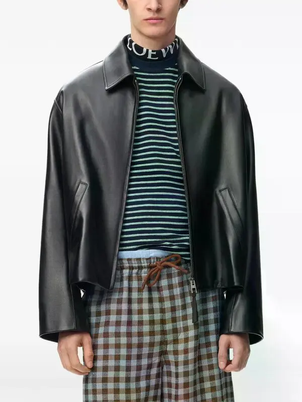 Loewe Lambskin Leather Zip-up Jacket