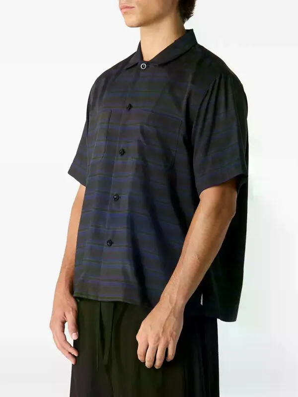 Sacai Horizontal-stripe Short-sleeve Shirt