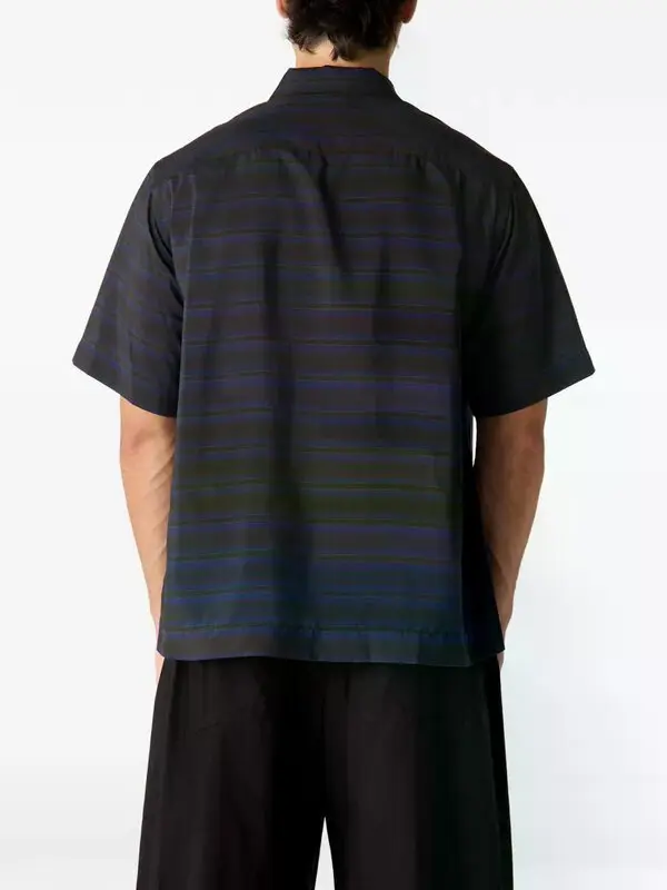 Sacai Horizontal-stripe Short-sleeve Shirt