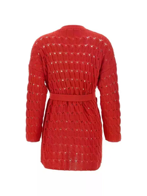 KANGRA Open-knit Belted Cardigan