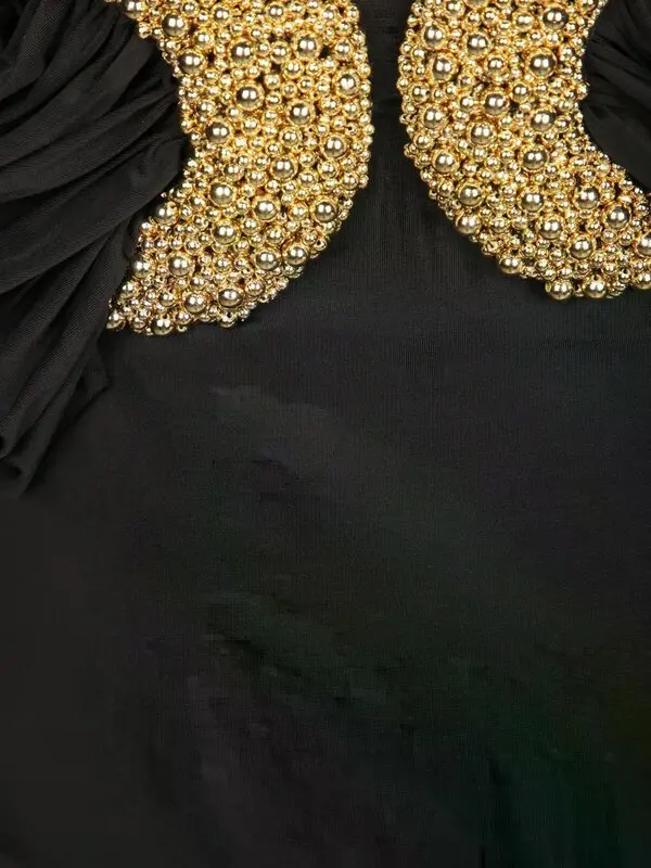 Amen Bead-embellished Ruched Midi Dress