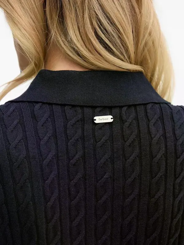 Barbour Hartland Cable Knit Polo Top