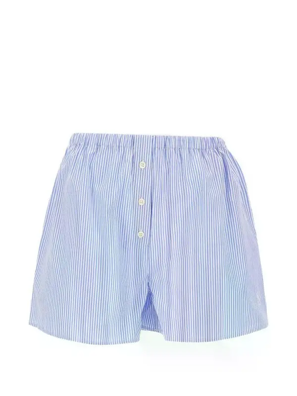 SPORTY & RICH Striped Cotton Shorts