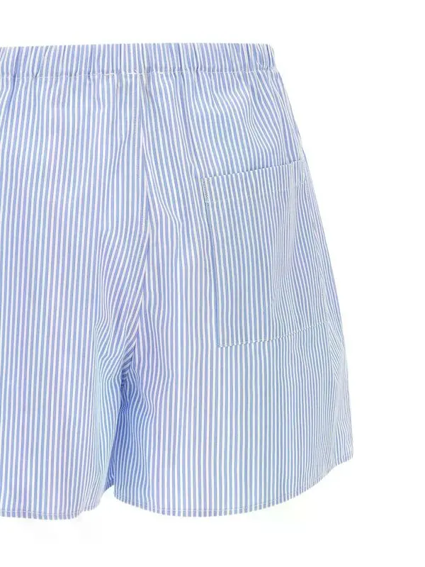 SPORTY & RICH Striped Cotton Shorts