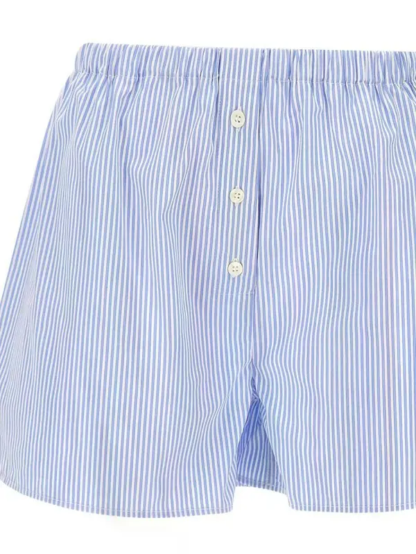 SPORTY & RICH Striped Cotton Shorts