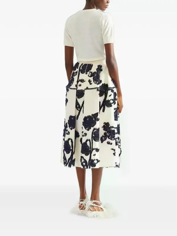Erdem Embroidered Short-sleeve Sweater - Neutrals