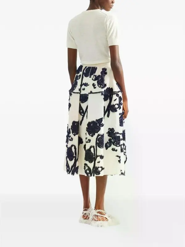 Erdem Embroidered Short-sleeve Sweater - Neutrals
