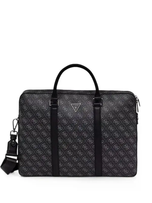Guess Monogram Pattern Briefcase - Black