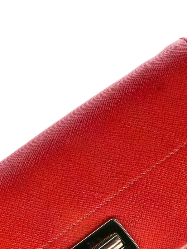 Prada Saffiano Leather Turn Lock Wallet Crossbody Bag