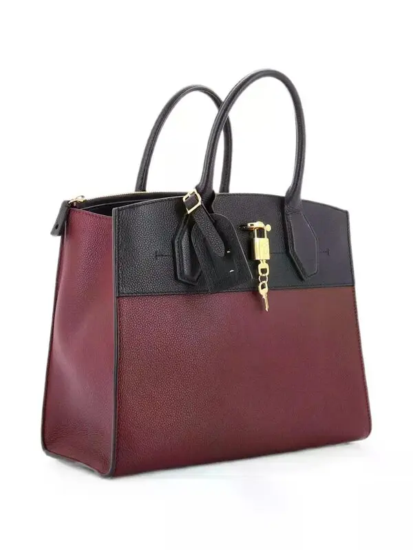 LOUIS VUITTON City Steamer Handbag Mm Leather Tote Bag - Black