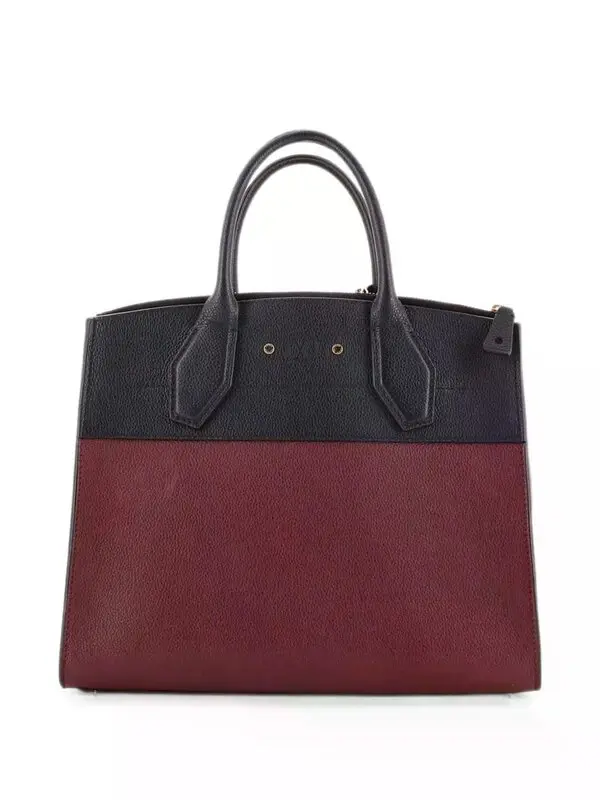 LOUIS VUITTON City Steamer Handbag Mm Leather Tote Bag - Black