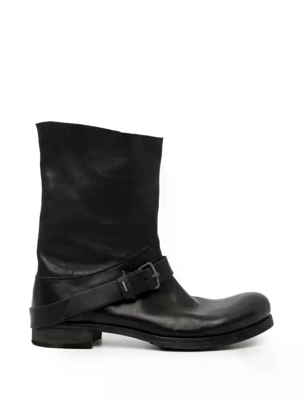 MA+ Buckle-strap Biker Boots - Black