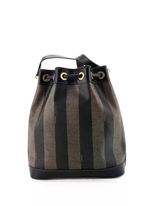 Fendi Pequin Coated Canvas Bucket Bag - Brown