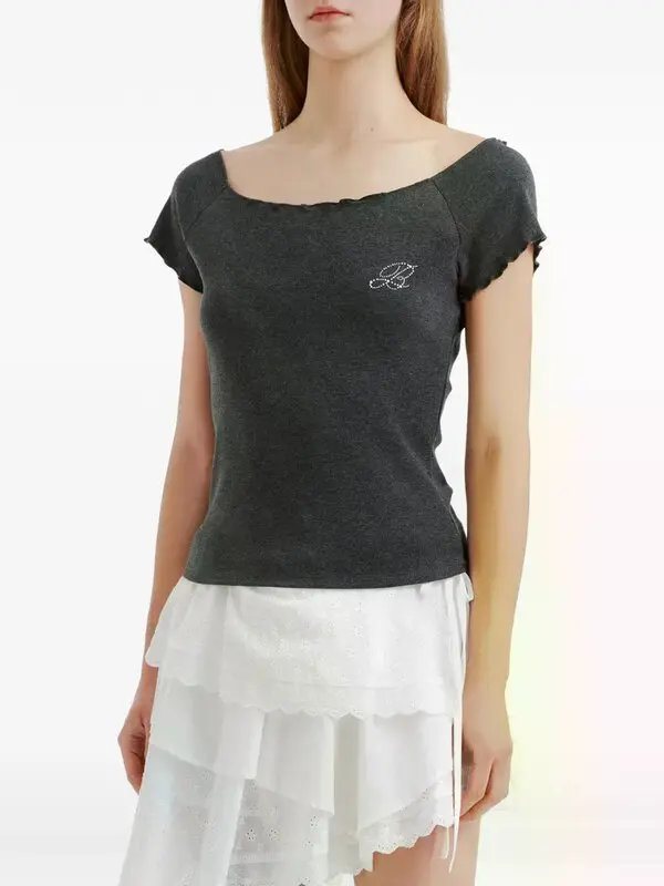 B+AB Lettuce Trim Rhinestone-embellished T-shirt