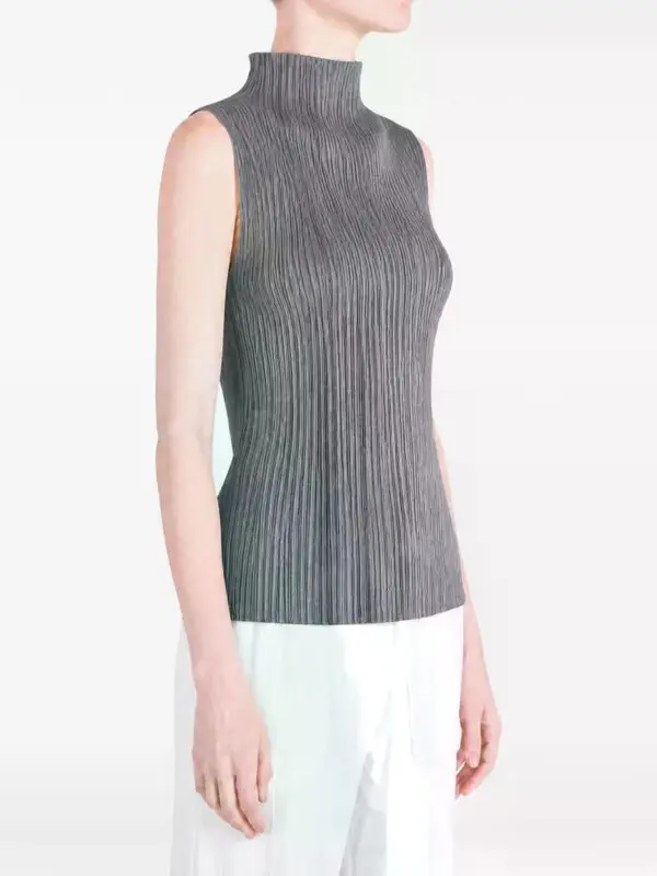 Issey Miyake High-neck Sleeveless Top