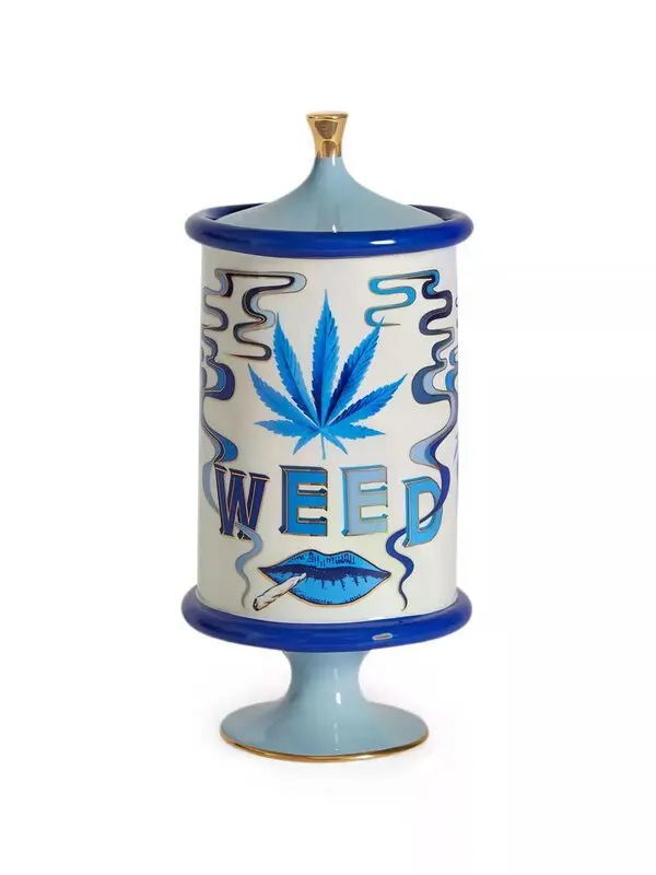 Jonathan Adler Graphic-print Pedestal Canister