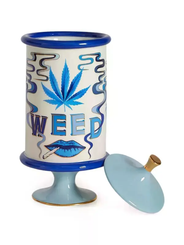 Jonathan Adler Graphic-print Pedestal Canister