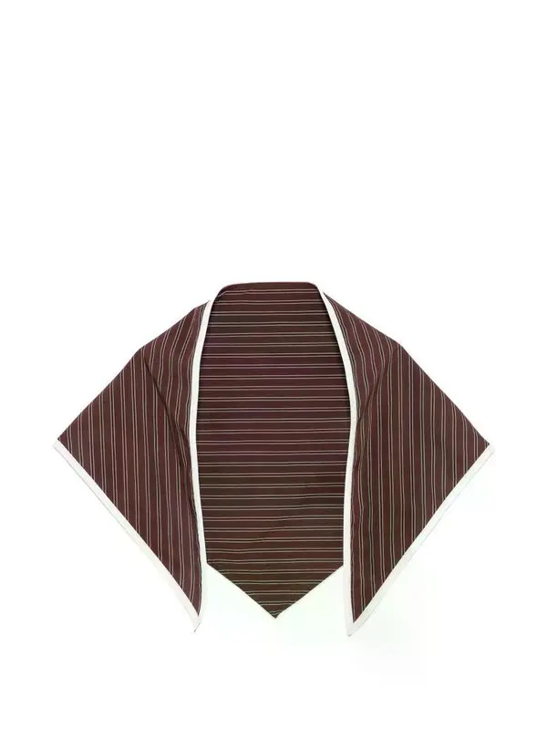 Patrizia Pepe Stripe-pattern Logo-patch Scarf - Brown