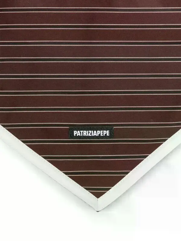 Patrizia Pepe Stripe-pattern Logo-patch Scarf