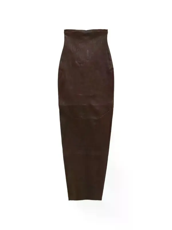 Rick Owens Zip-fastening Leather Maxi Skirt - Brown
