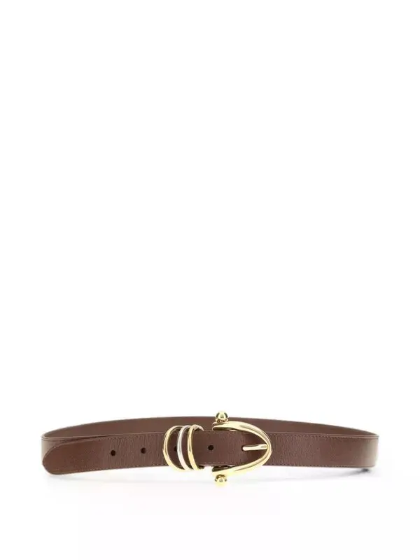 Chloé Leather Belt With Gold-tone Buckle - Brown