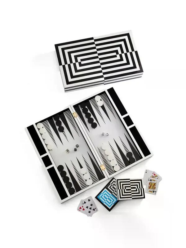 Jonathan Adler Geometric-pattern Backgammon Set