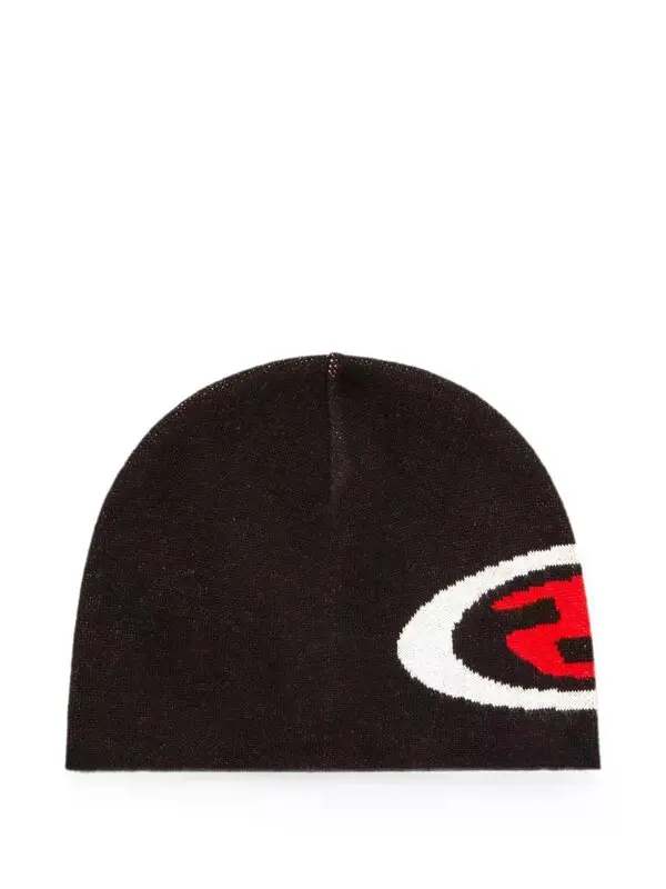 DIESEL® Intarsia Logo Beanie - Black