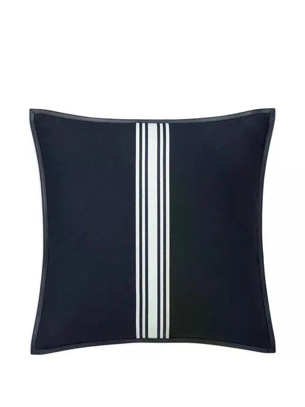Ralph Lauren Striped Leather-trim Cushion - Blue