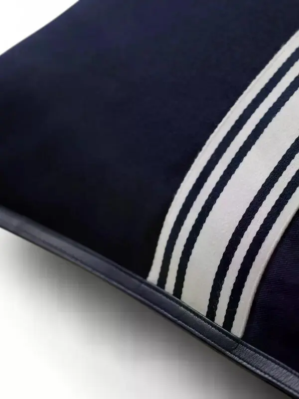 Ralph Lauren Striped Leather-trim Cushion
