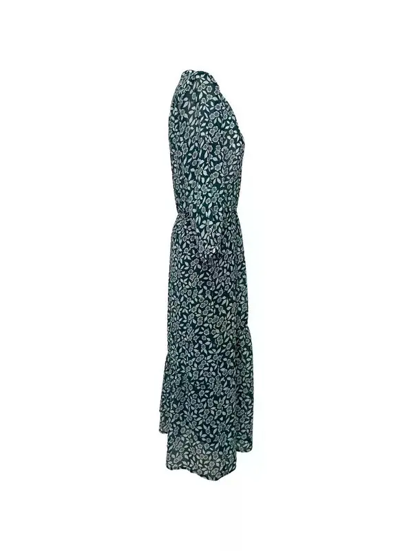 Ba&sh Floral Print V-neck Midi Dress - Green