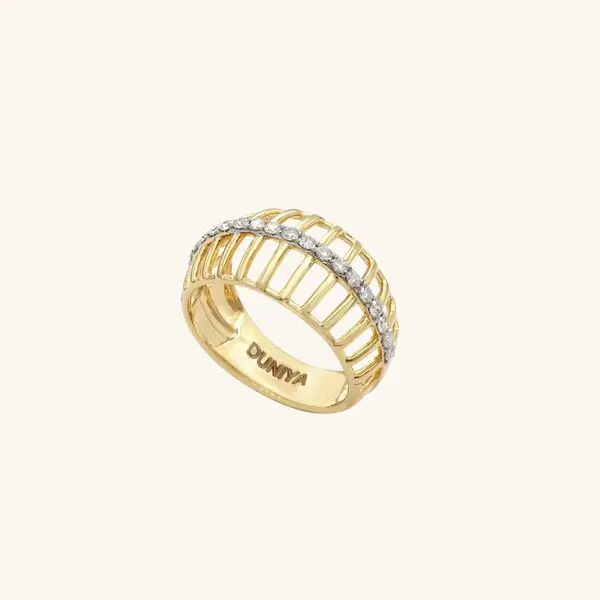 Duniya 14k Yellow Diamond Statement Ring - Gold