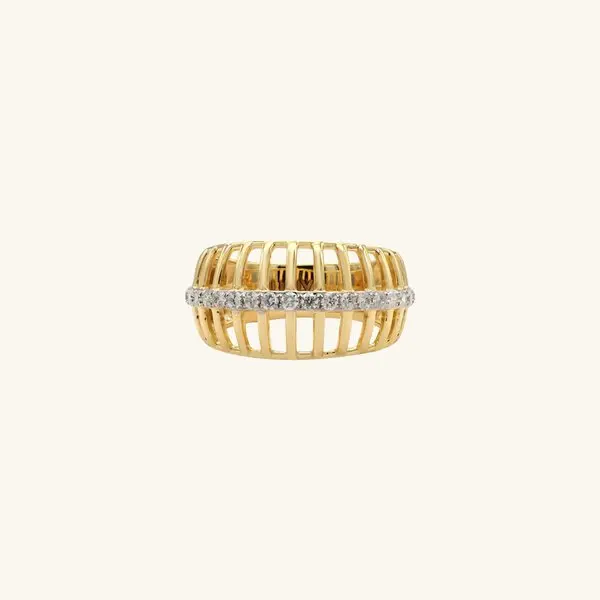 Duniya 14k Yellow Diamond Statement Ring