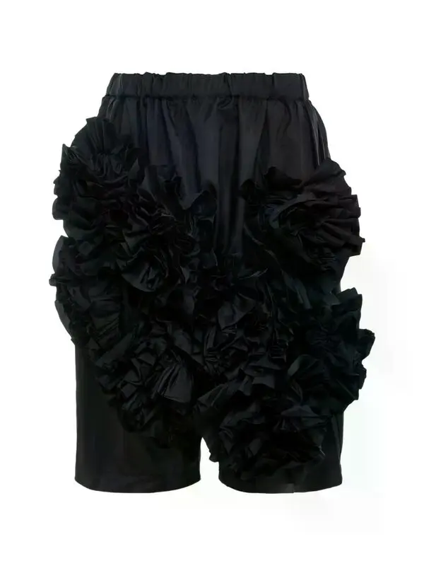Comme Des Garçons Ruffled Elasticated-waist Shorts - Black