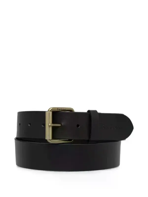 Barbour Logo Debossed Leather Belt