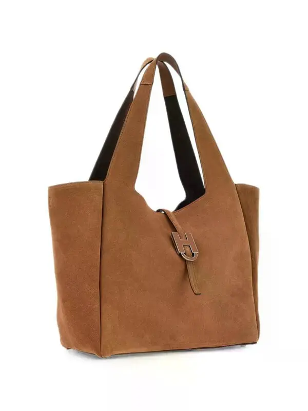 Hogan Suede Shopping Bag With H Pendant