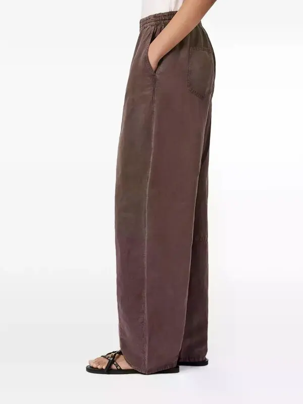 ALLSAINTS Jett Elasticated-waistband Wide-leg Trousers - Brown