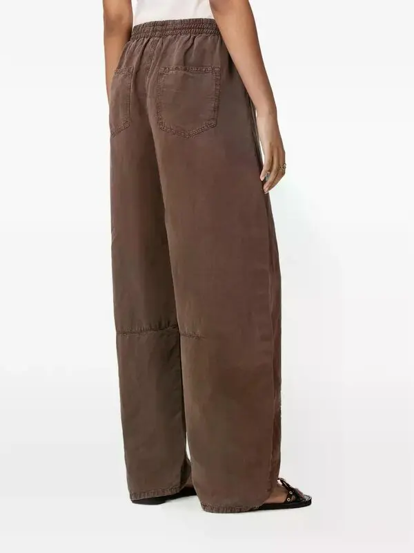 ALLSAINTS Jett Elasticated-waistband Wide-leg Trousers - Brown