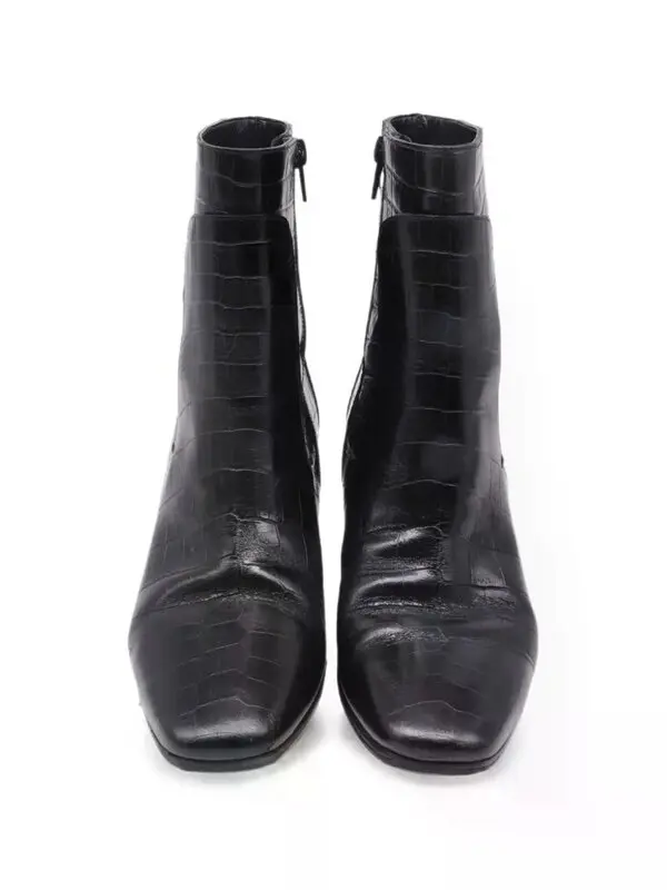 Givenchy Crocodile-embossed Leather Ankle Boots