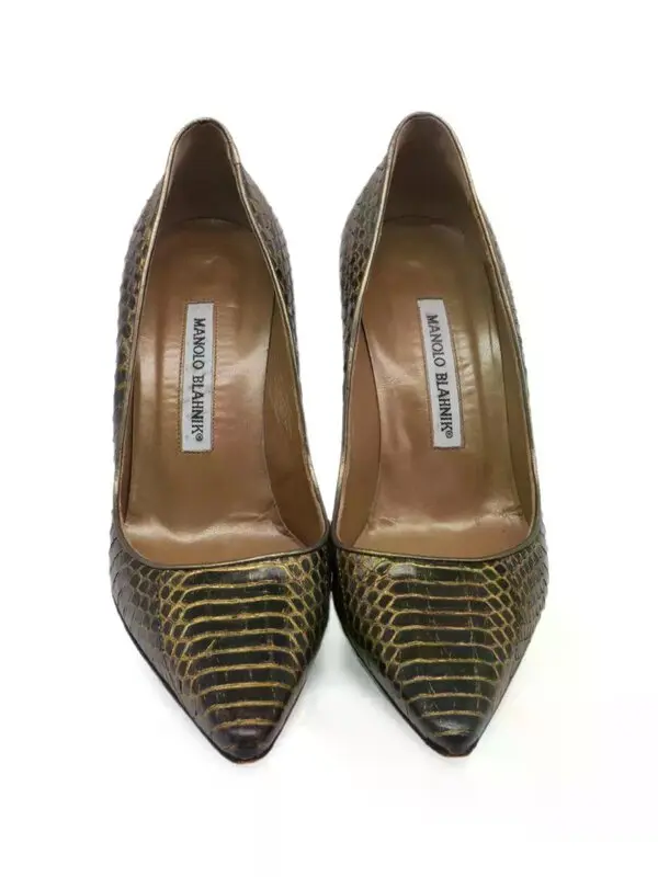 Manolo Blahnik Python-effect Pumps