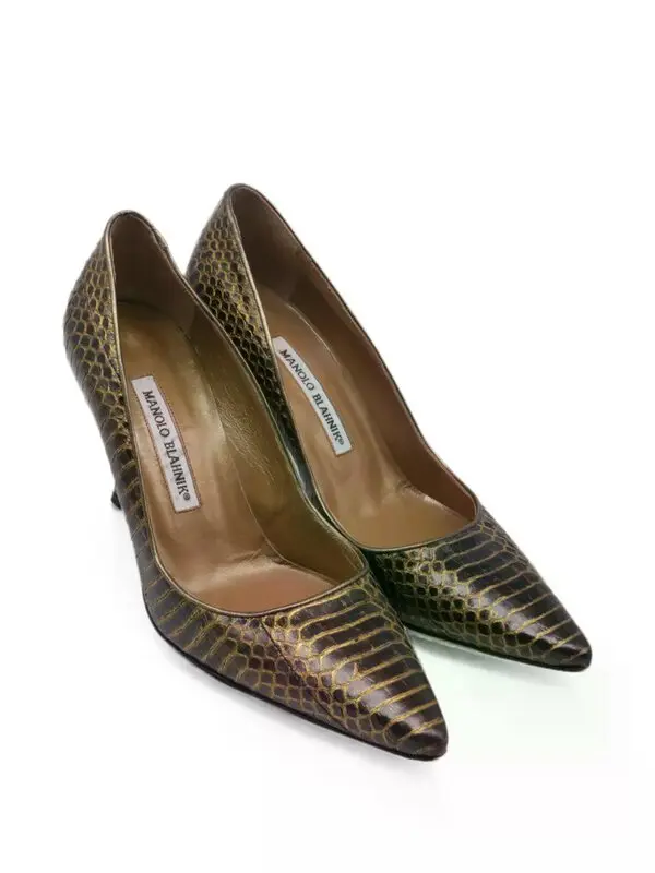 Manolo Blahnik Python-effect Pumps