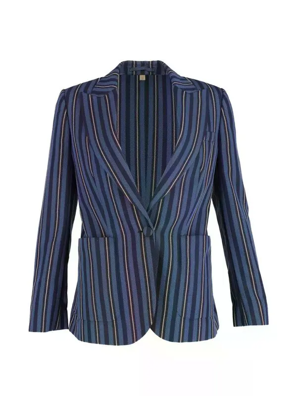 Burberry Single-breasted Striped Blazer - Blue