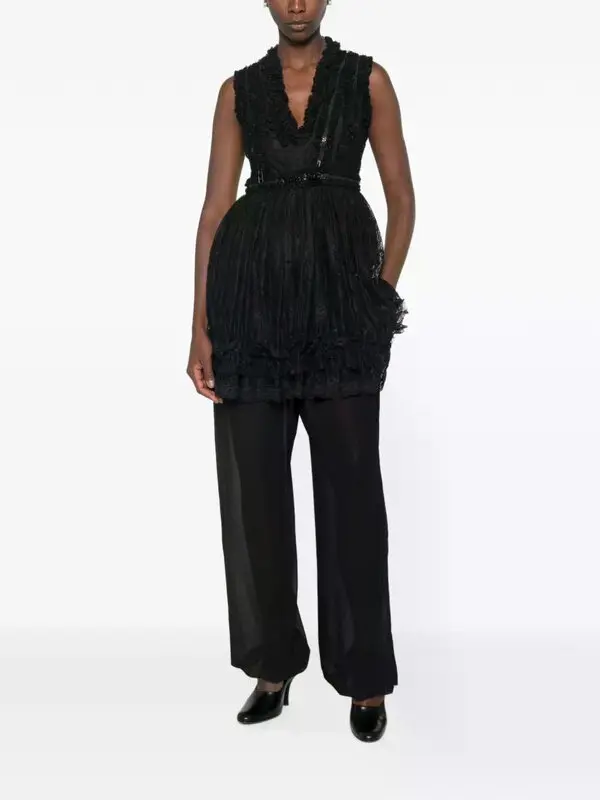 Givenchy Lace-trimmed Ruffled Mini Dress