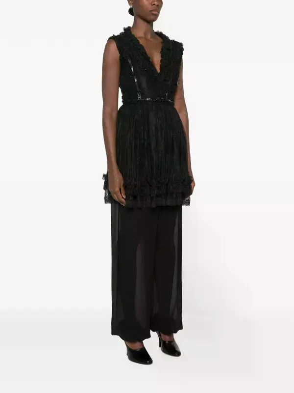 Givenchy Lace-trimmed Ruffled Mini Dress