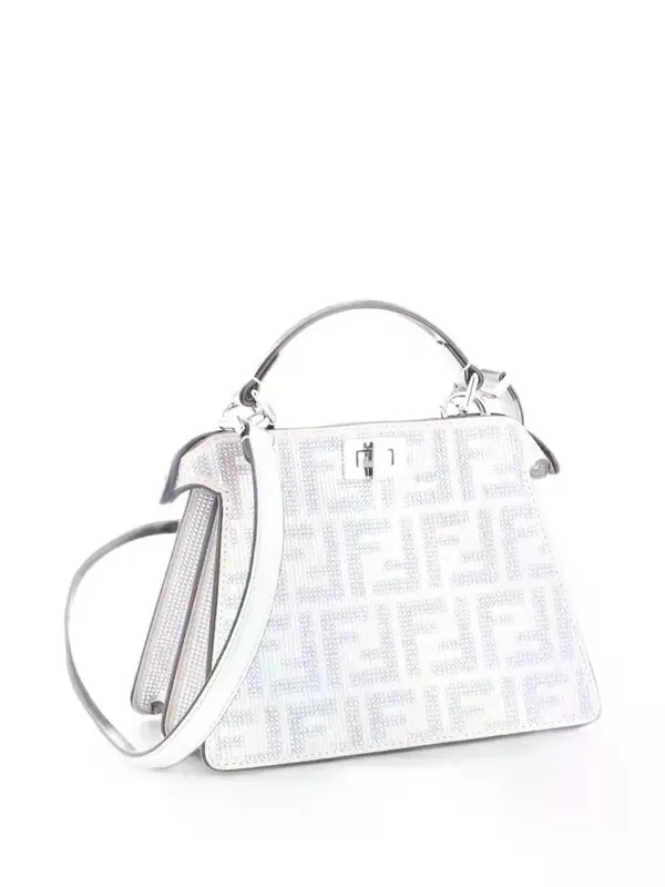 Fendi Peekaboo Iseeu Bag Crystal Embellished Suede Petite Satchel