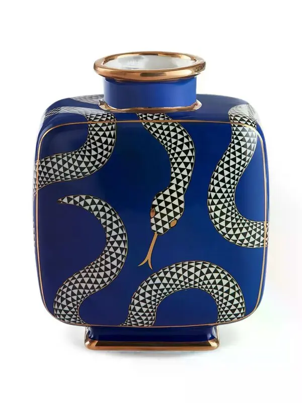 Jonathan Adler Snake-print Gold-tone Vase